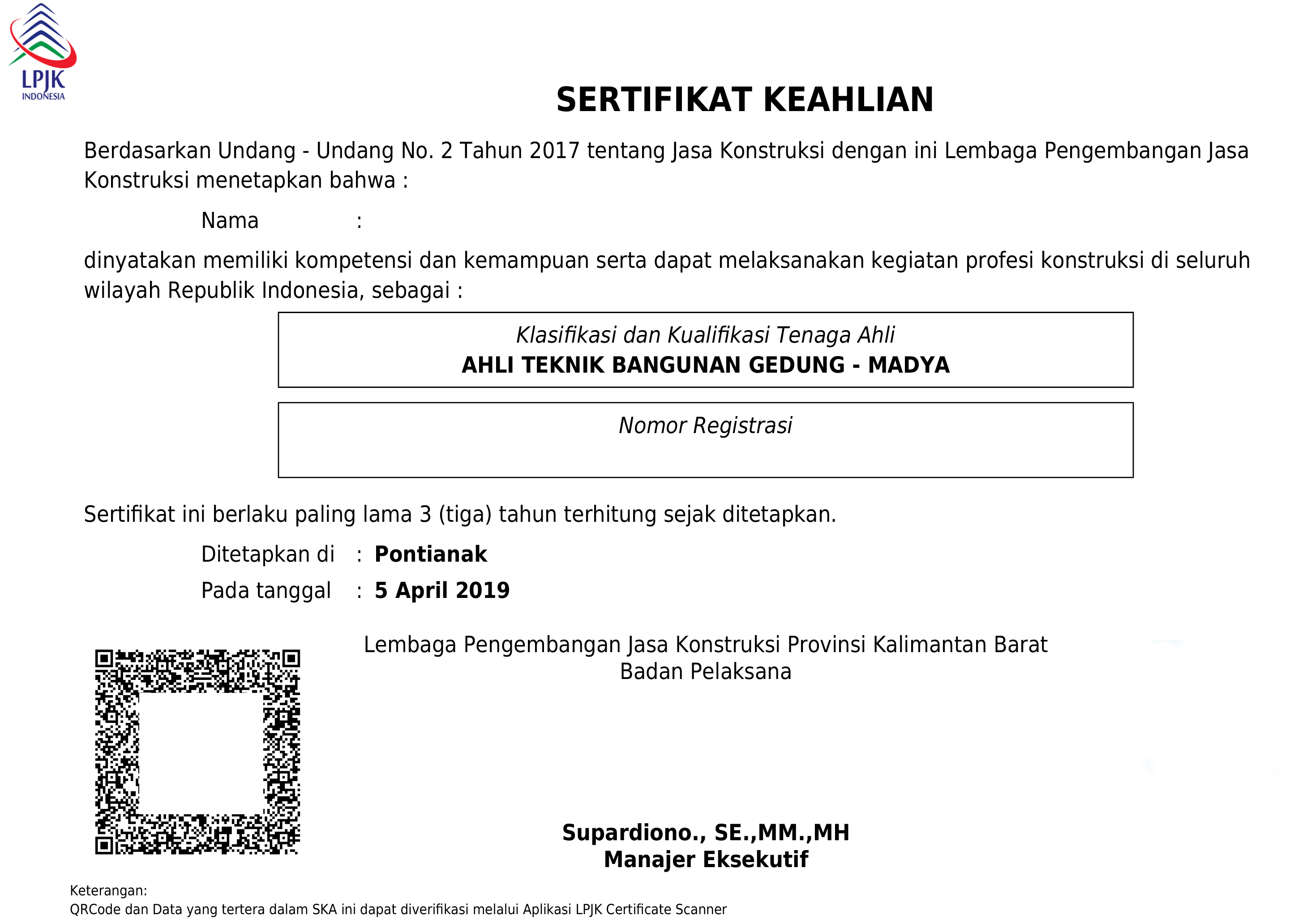 Sertifikat Digital LPJK – PT MUTIARA JAYA CONSULTING